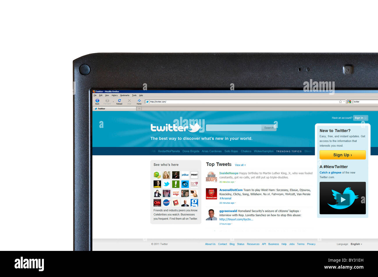 Twitter home page hi-res stock photography and images - Alamy