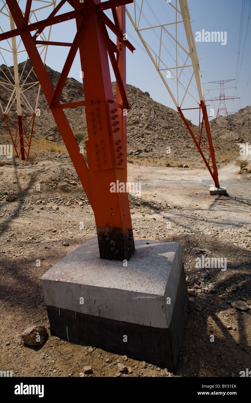 power plant electricity pylons pylon cable line Stock Photo - Alamy