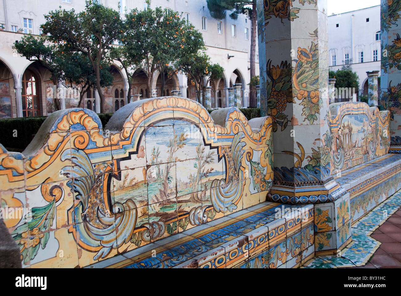 The Famous Cloister of the Clarisses, Santa Chiara, Naples with ...