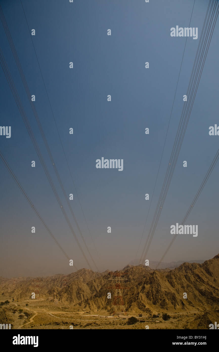 power plant electricity pylons pylon cable line Stock Photo - Alamy