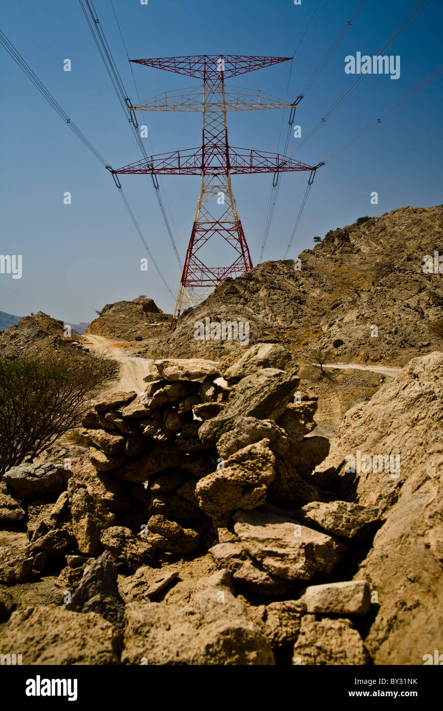 power plant electricity pylons pylon cable line Stock Photo - Alamy