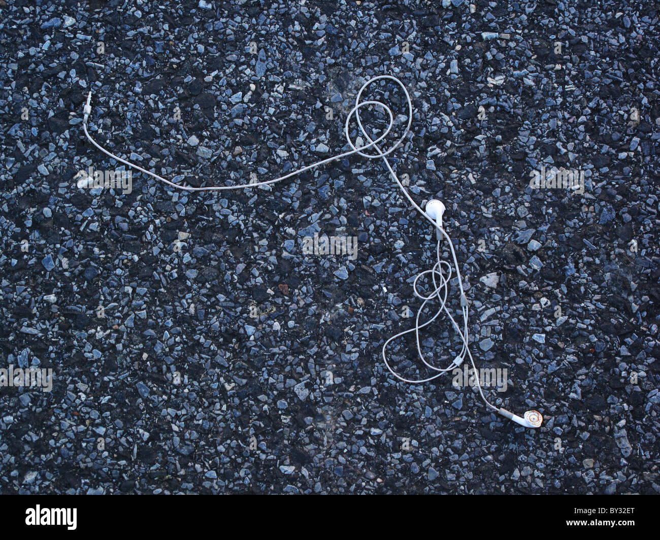 crushed earphones in street Stock Photo - Alamy