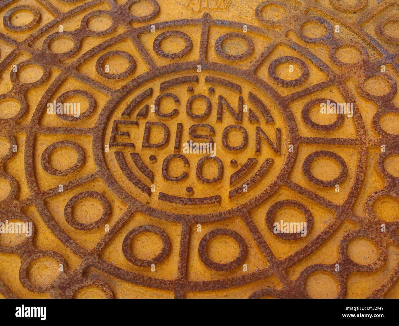Con Edison company manhole cover Stock Photo - Alamy