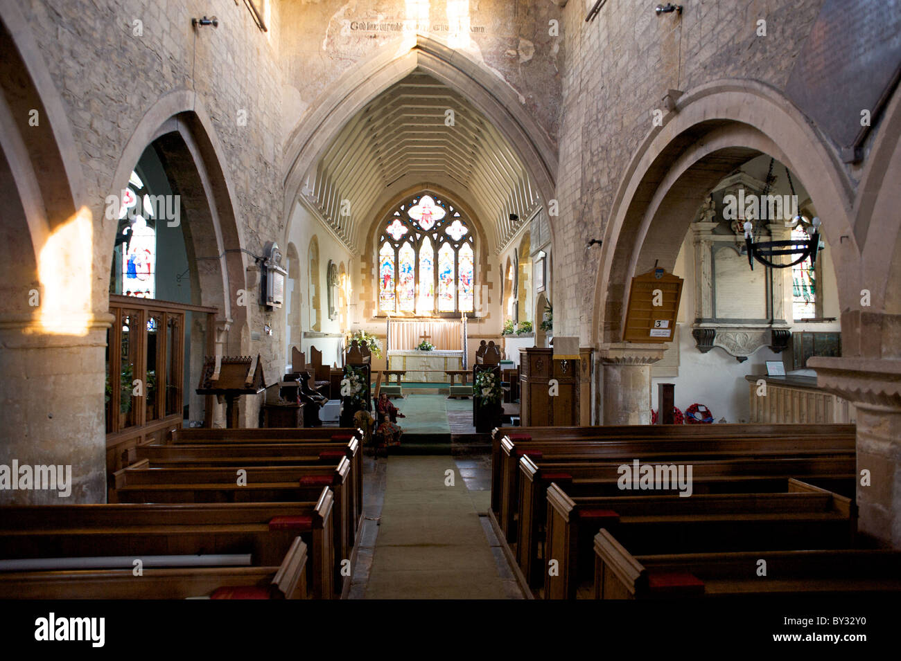 St. Swithin's Church, Lower Quinton, Warwickshire, England, UK Stock ...