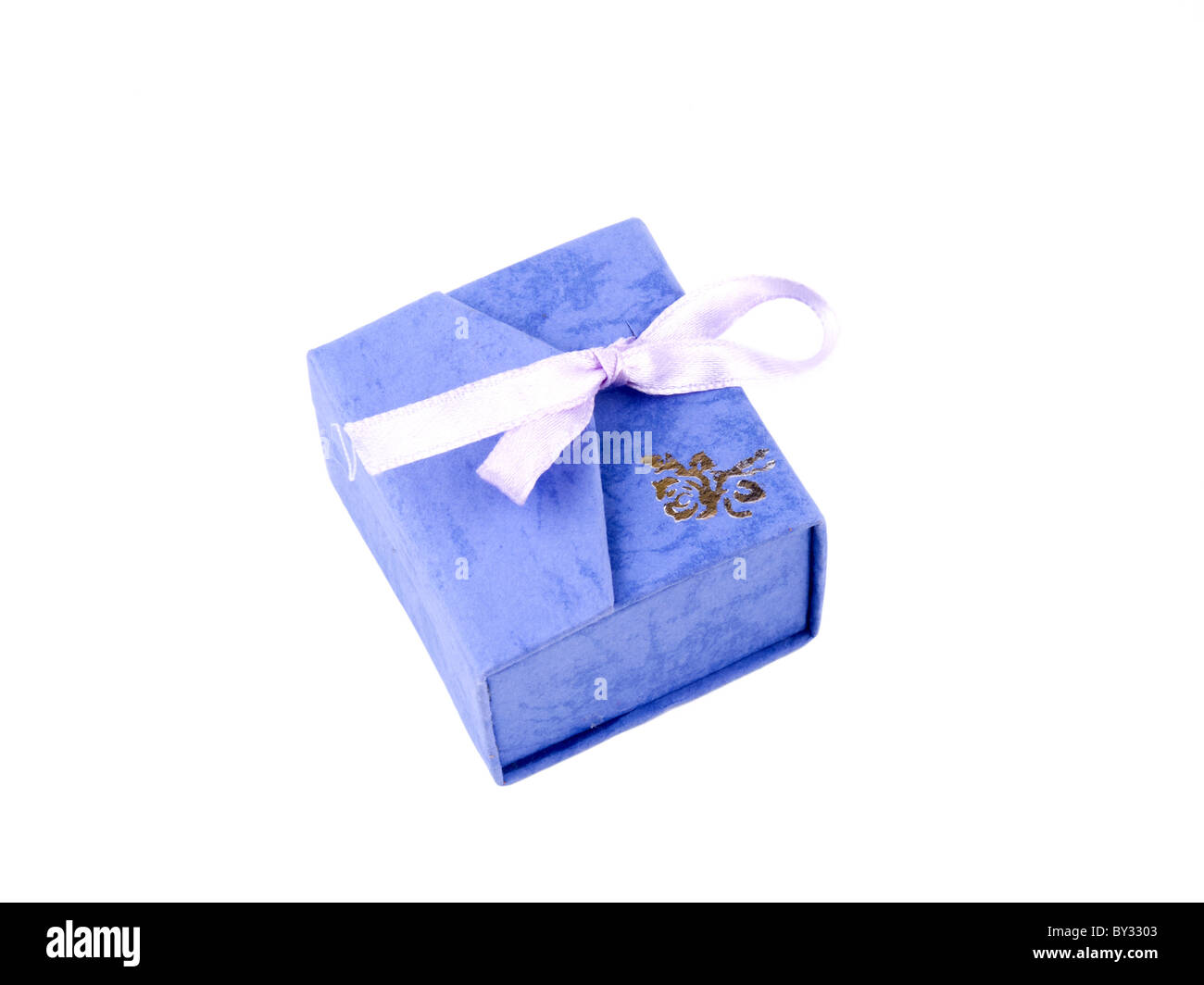 Small lilac gift-box isolated on white background Stock Photo - Alamy