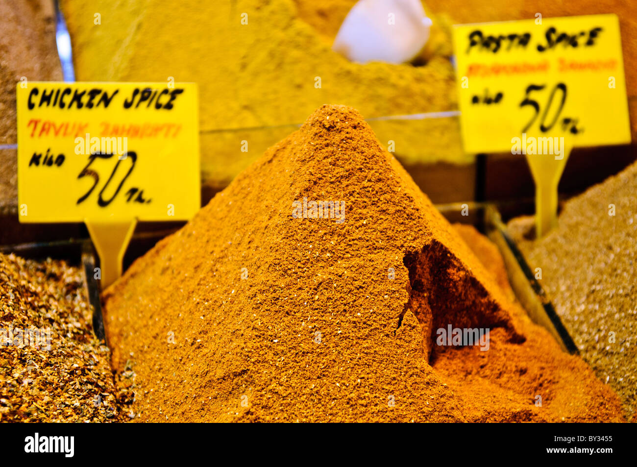 ISTANBUL, Turkey / Türkiye — Close up of spices available for sale at ...