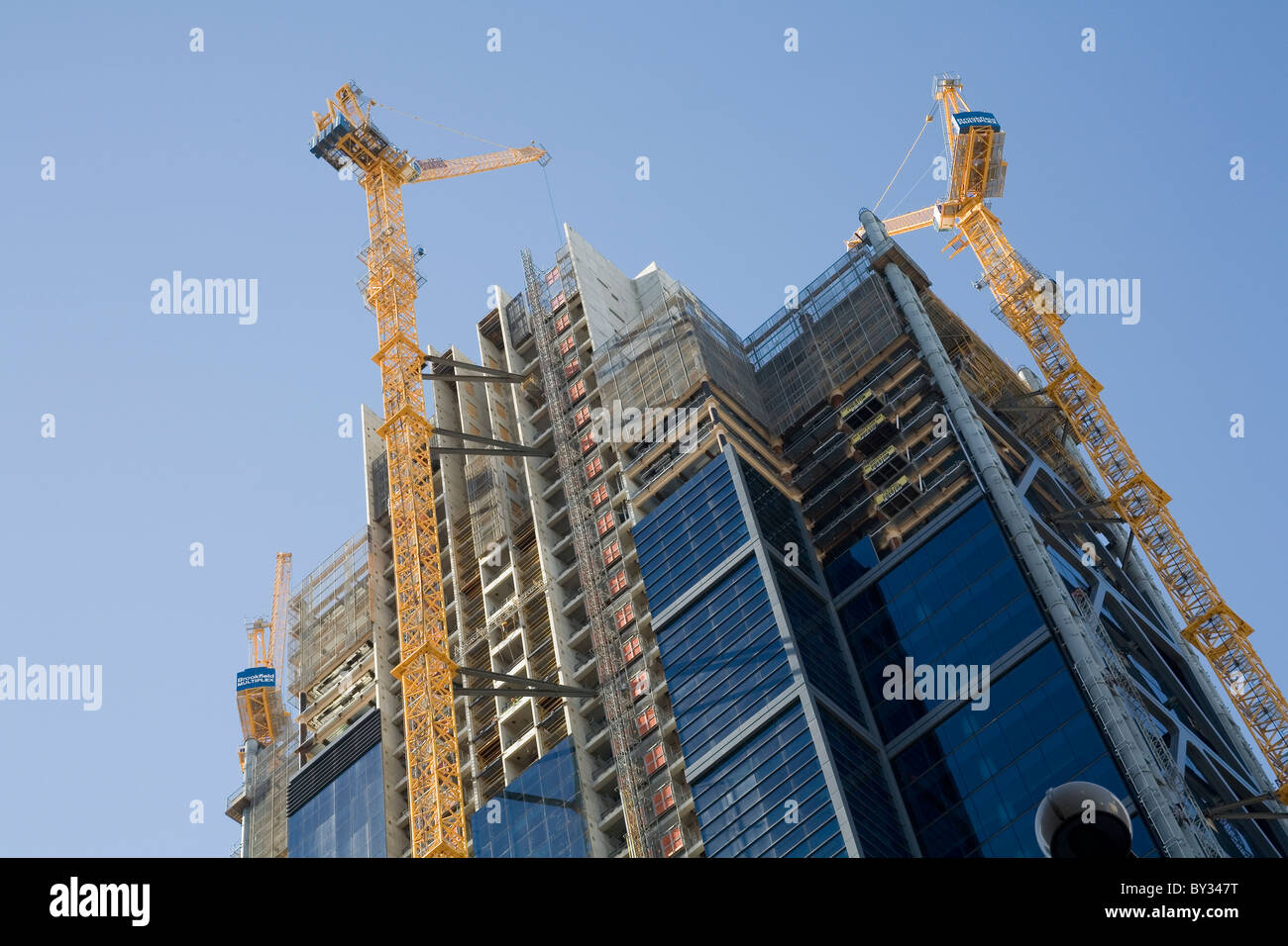 Construction of a new skyscraper in Perth, Western Australia. Early ...