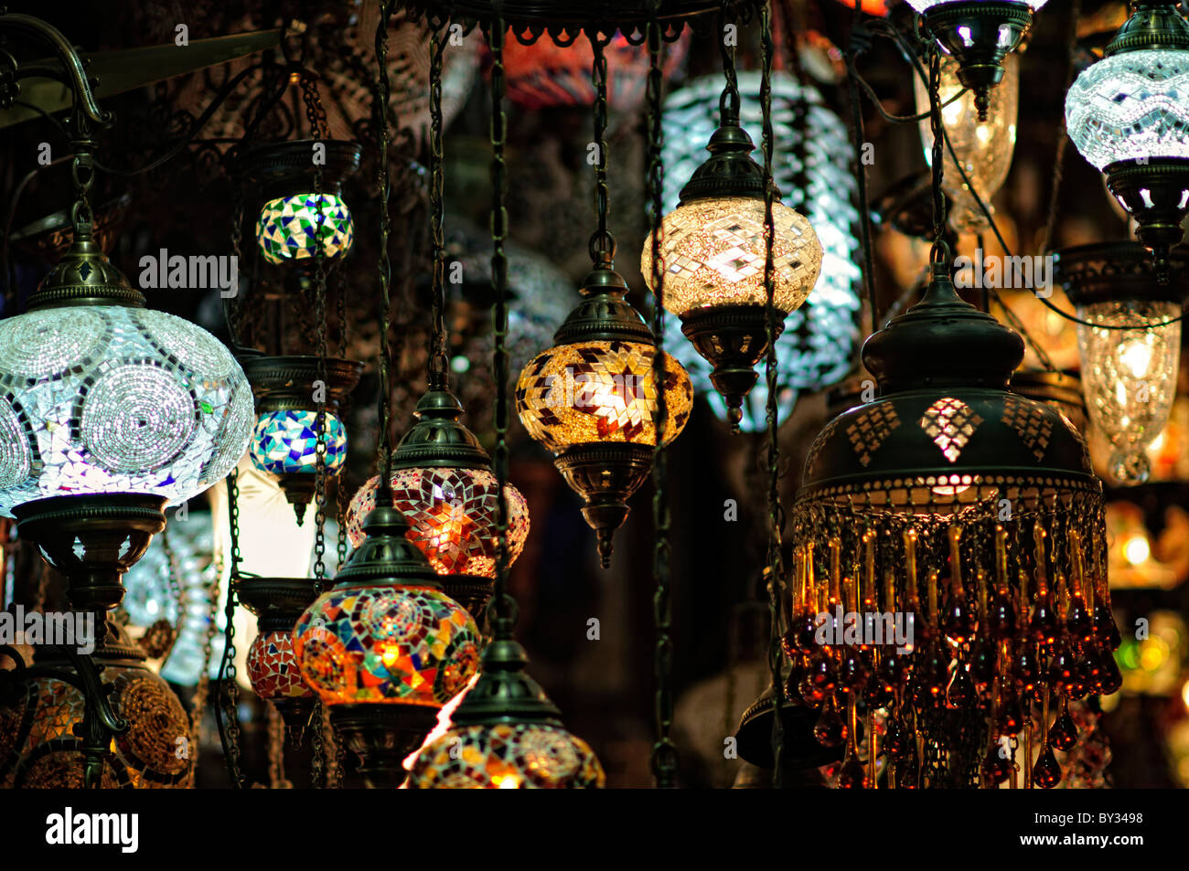 Istanbul's Grand Bazaar includes many stores selling brightly colored ...