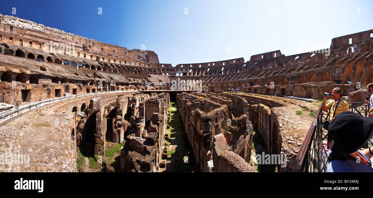 Panoramic view of the interior of the Colosseum Rome, Italy Stock Photo ...