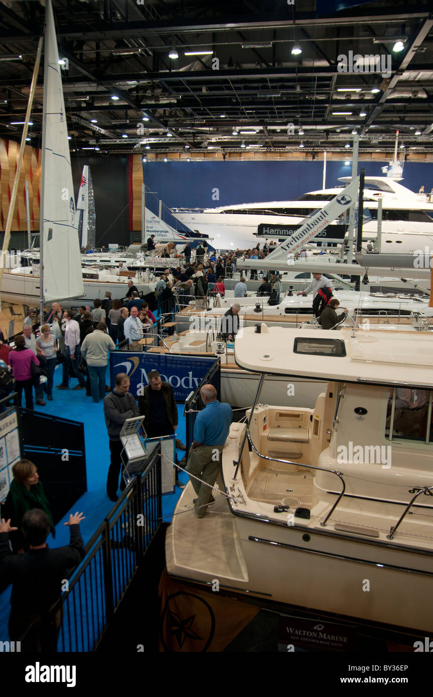London Boat show excel exhibition center east London Stock Photo - Alamy