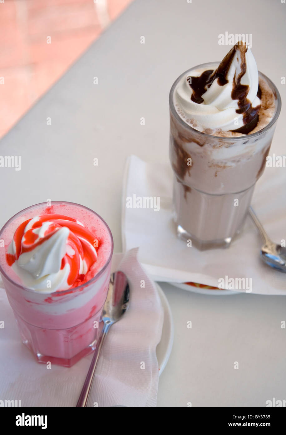 Strawberry milkshake swirl hi-res stock photography and images - Alamy