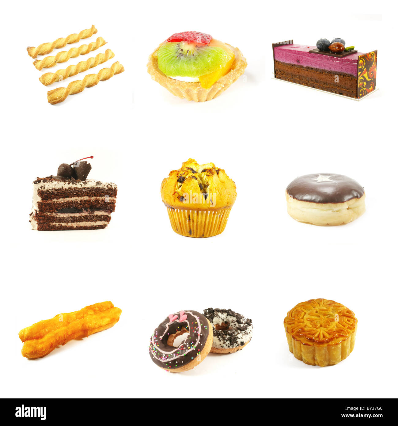 Single Pastries and Cakes Assorted Fun Selection Stock Photo - Alamy