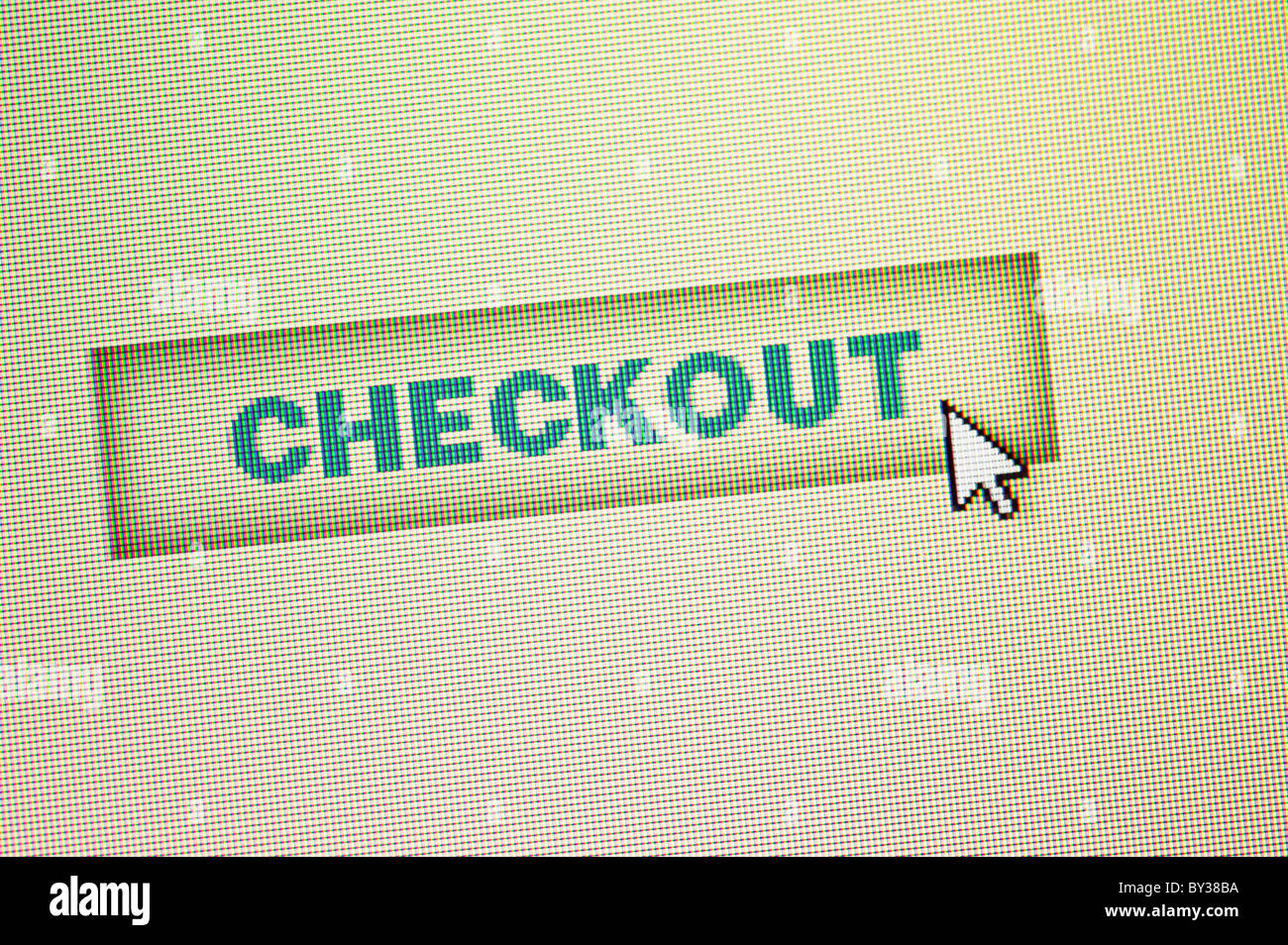 Curser by checkout icon on computer screen Stock Photo - Alamy