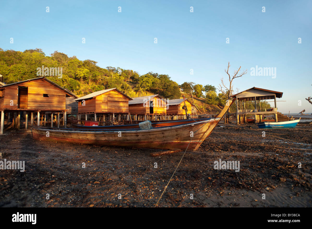 Moken fishing boat in south Thailand Stock Photo - Alamy