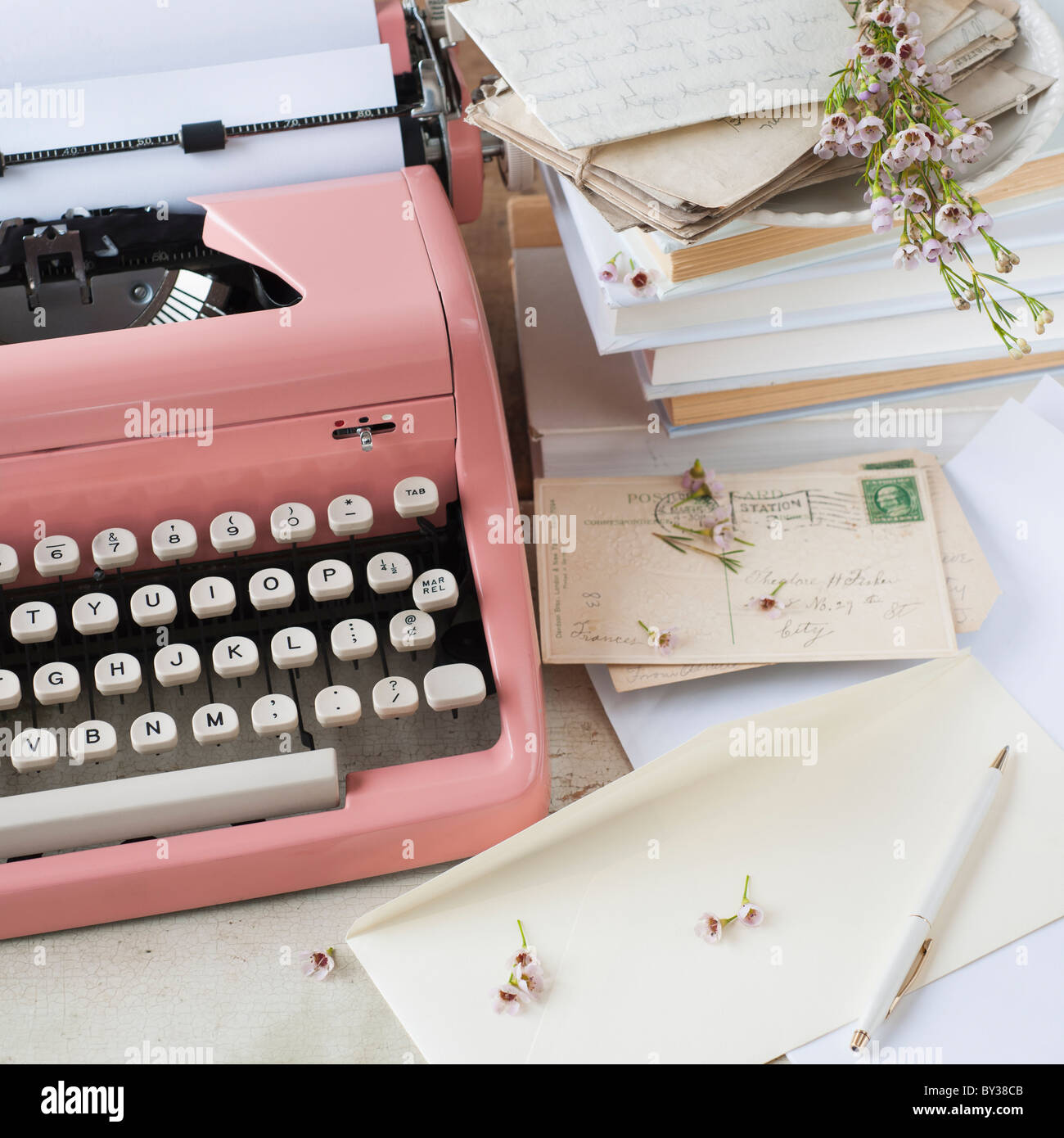 Letters by antique typewriter Stock Photo - Alamy