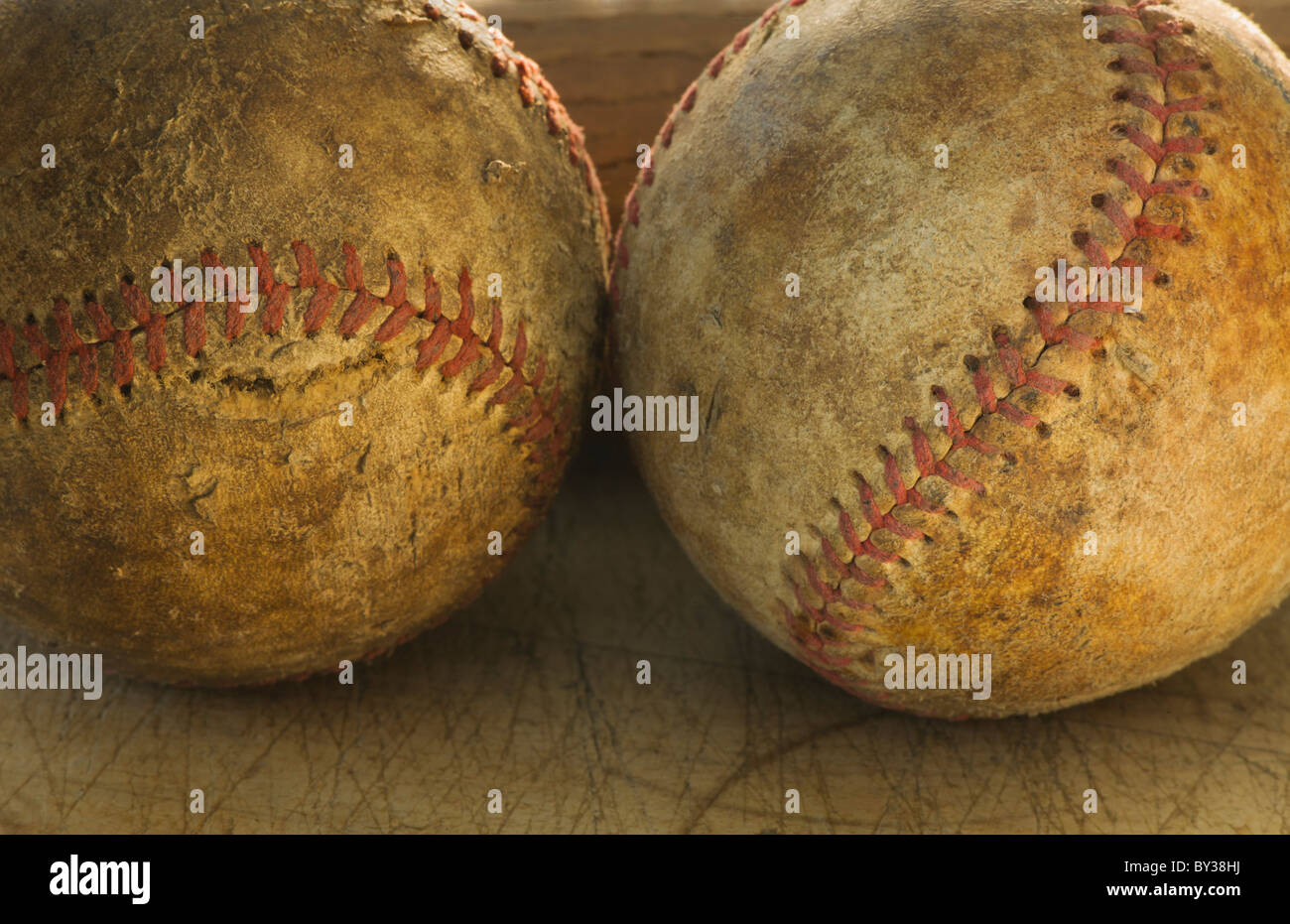 Two antique baseballs Stock Photo - Alamy