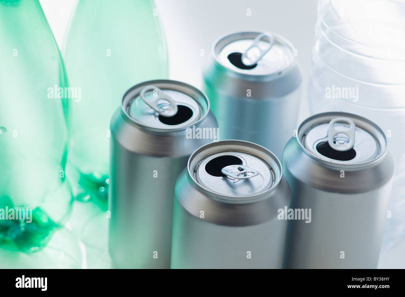Plastic bottles and cans for recycling Stock Photo - Alamy