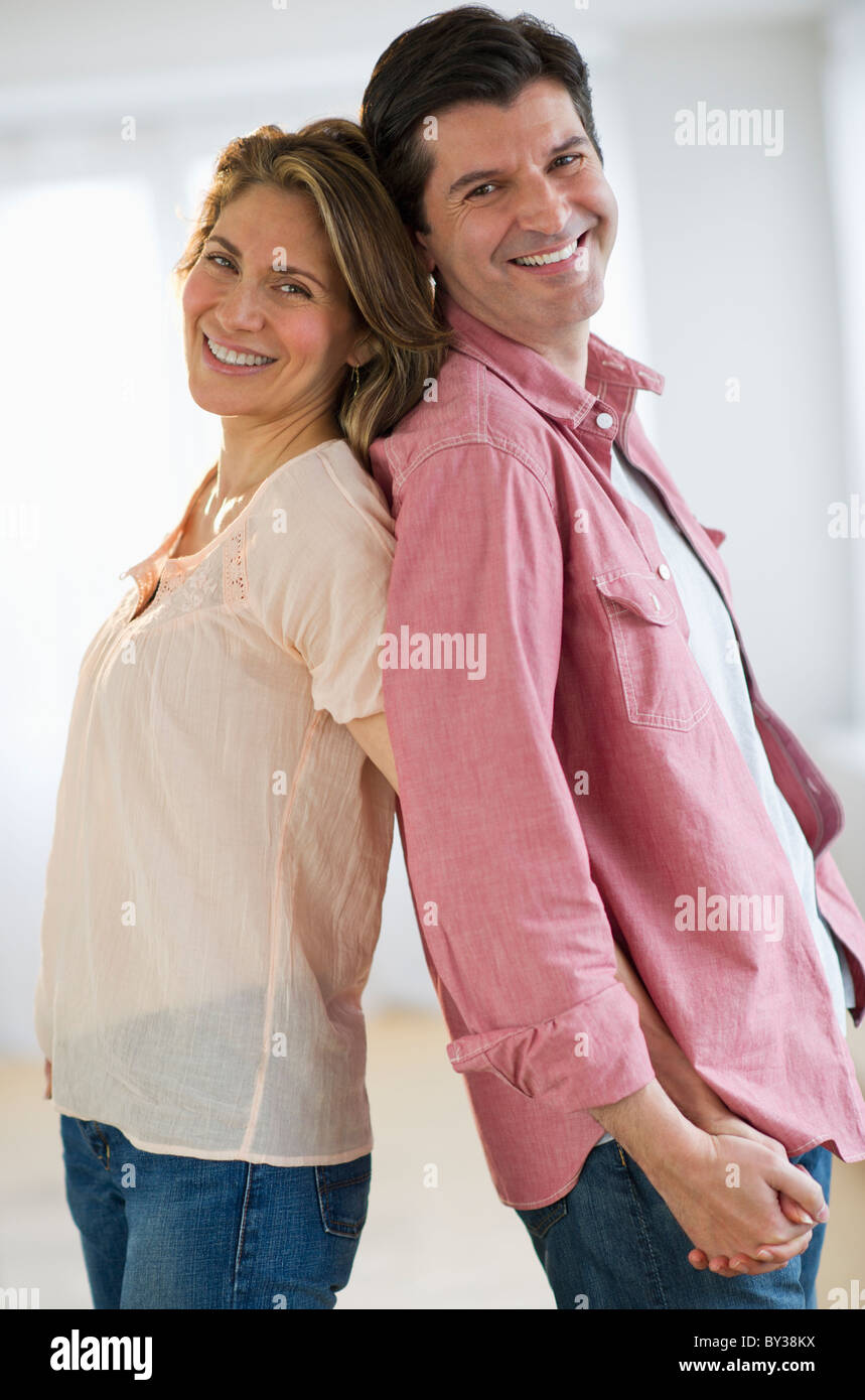 Standing back view couple hi-res stock photography and images - Alamy
