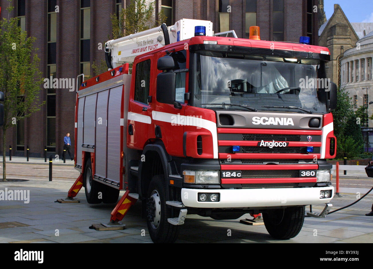 Scania Bronto Skylift fire engine Stock Photo - Alamy