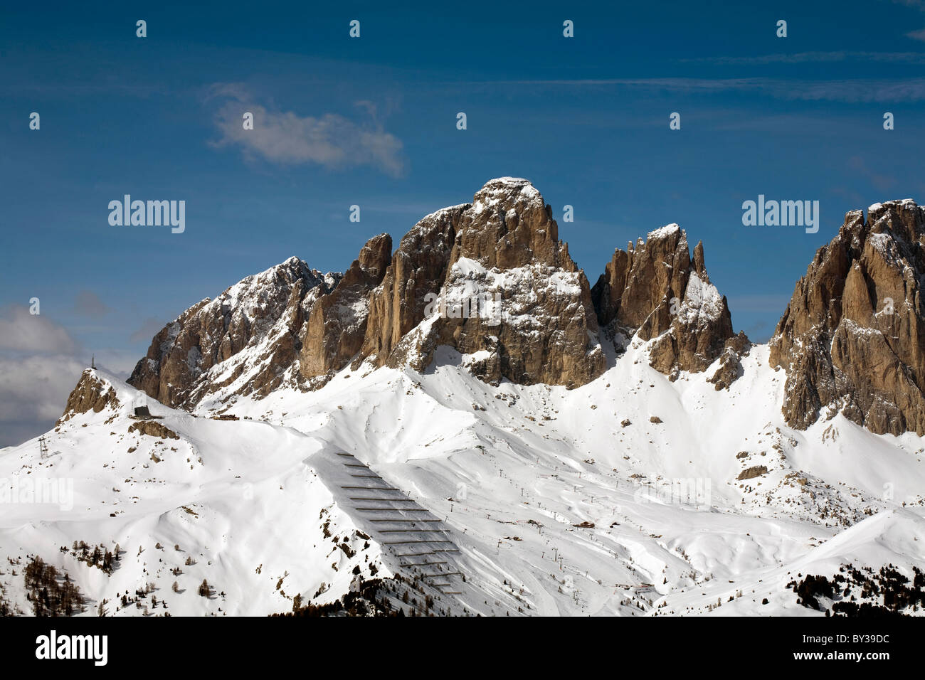 The Sasso Piatto Plattkofel Sassolungo, Langkofel from above The Passo ...