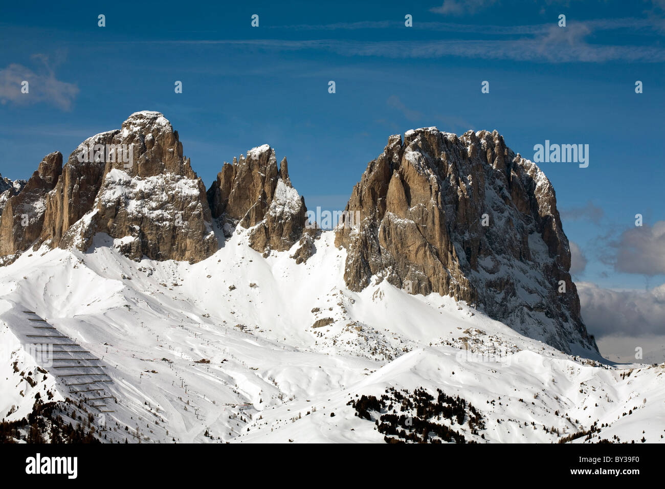 The Sasso Piatto Plattkofel Sassolungo, Langkofel from above The Passo ...