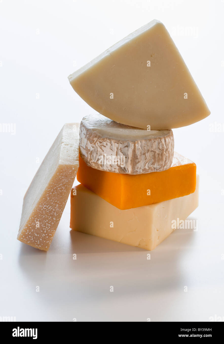 Pieces of different cheese Stock Photo - Alamy