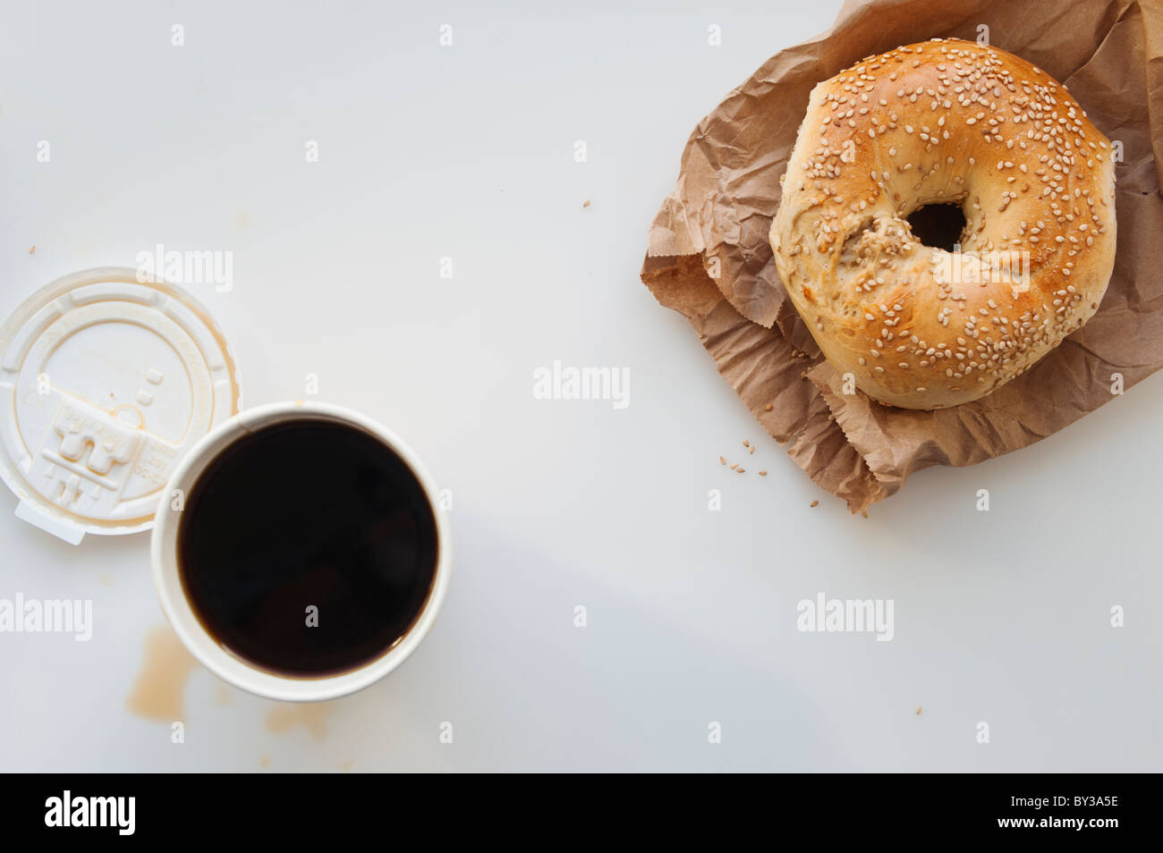 Donut and cup of coffee Stock Photo - Alamy