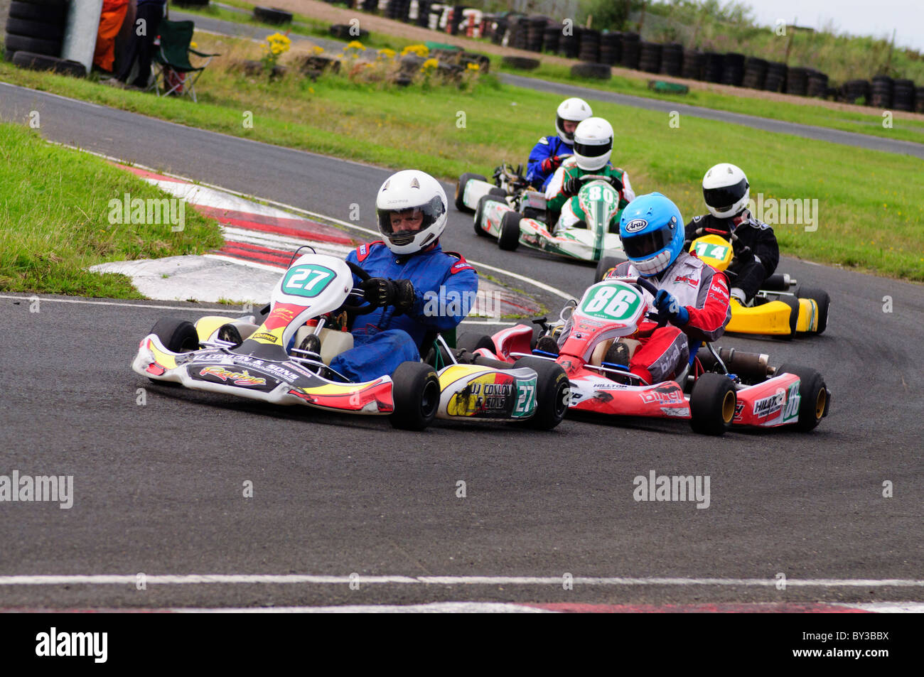 go-kart racing on track Stock Photo - Alamy