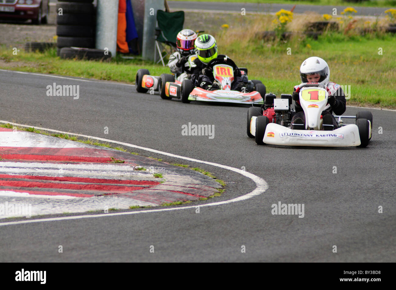 go-kart racing on track Stock Photo - Alamy
