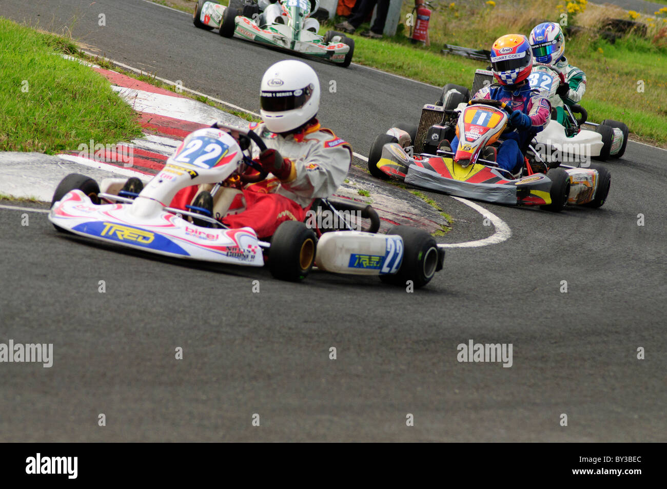 go-kart racing on track Stock Photo - Alamy