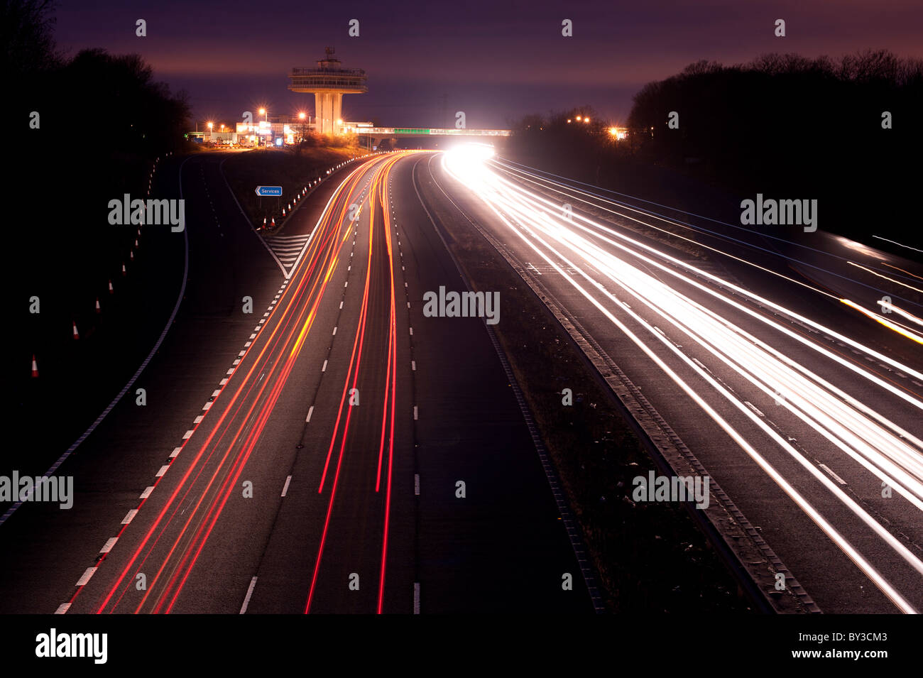 The M6 Motorway in Lancashire at Night Stock Photo - Alamy