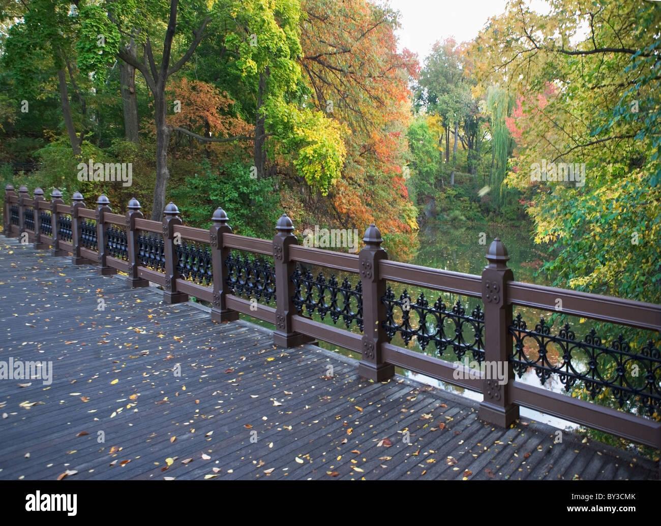 USA, New York City, Central Park, footbridge over lake Stock Photo - Alamy