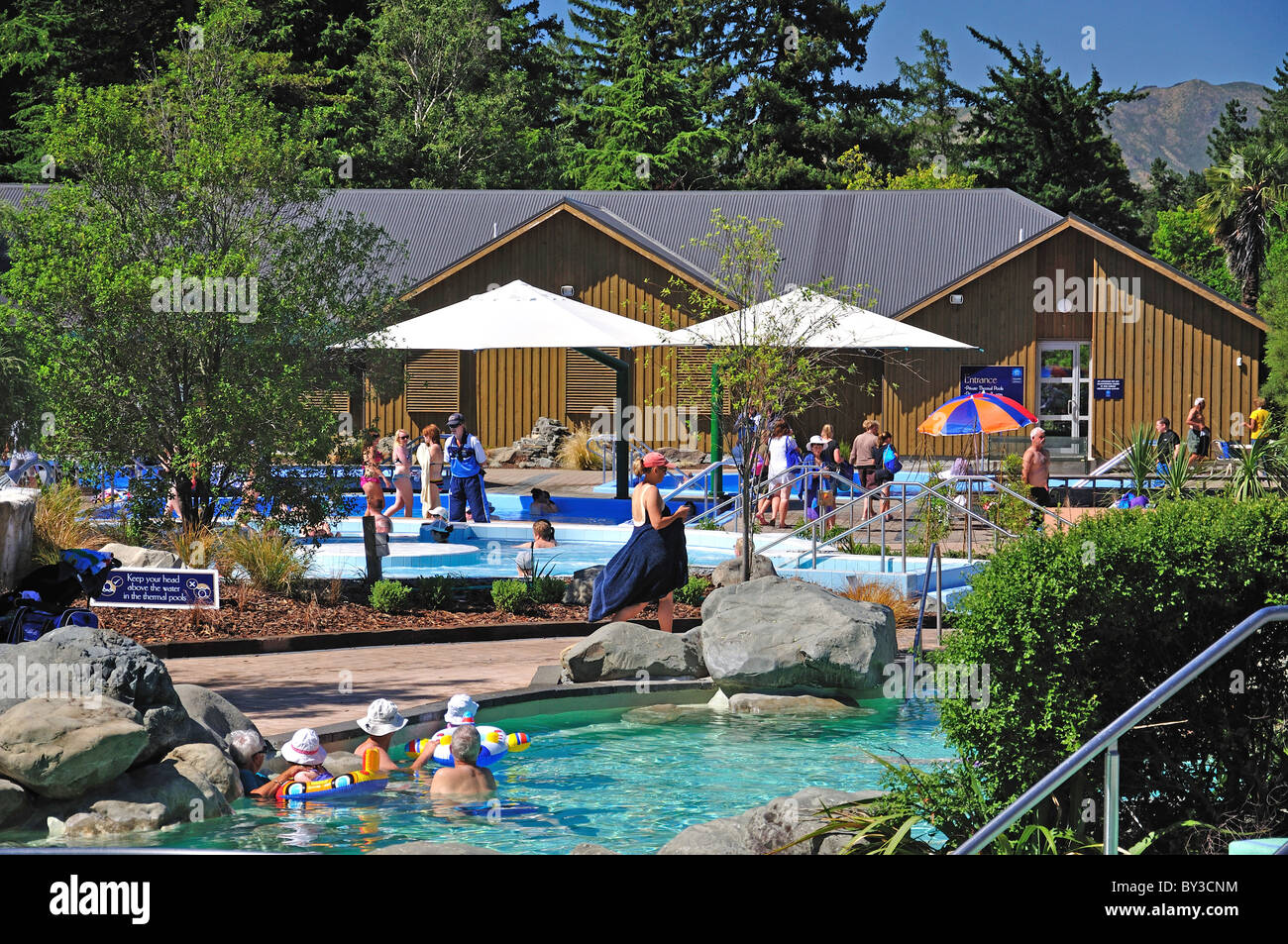 Hot rock pools at Hanmer Springs Thermal Pools & Spa, Hanmer Springs ...