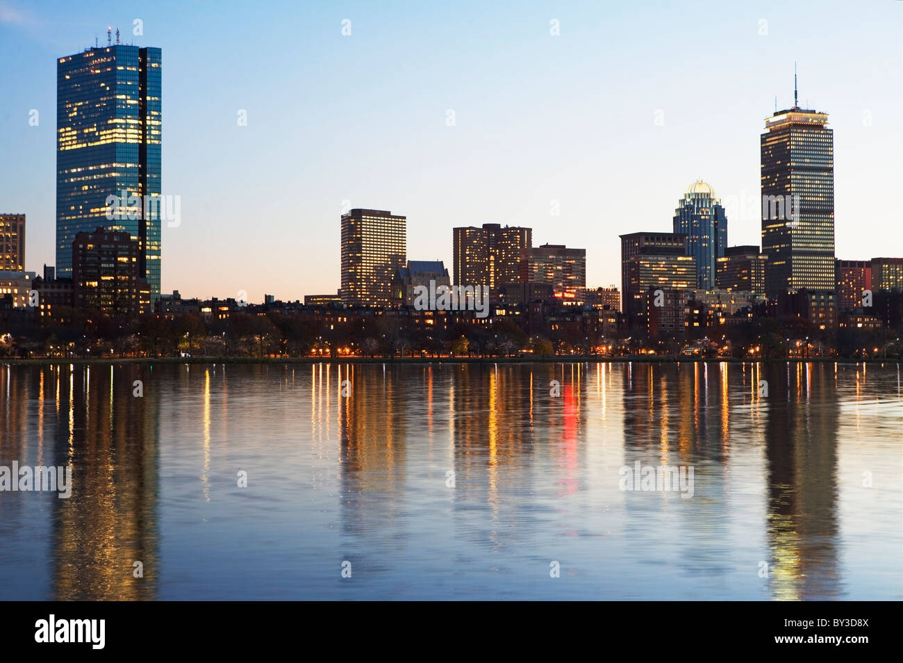Massachusetts skyline at dusk hi-res stock photography and images - Alamy