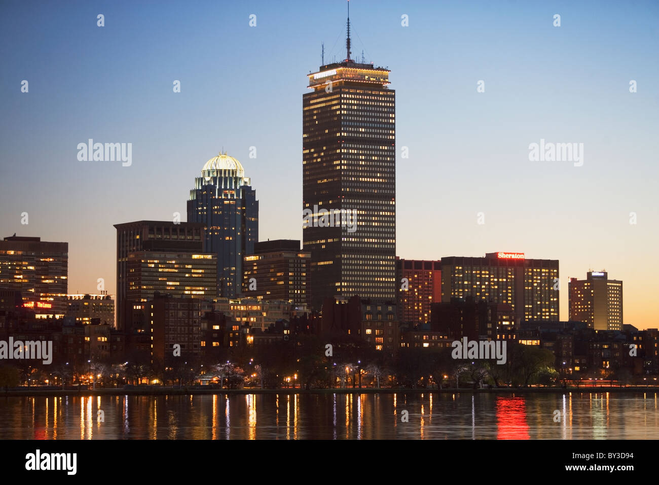 USA, Massachusetts, Boston skyline at dusk Stock Photo - Alamy