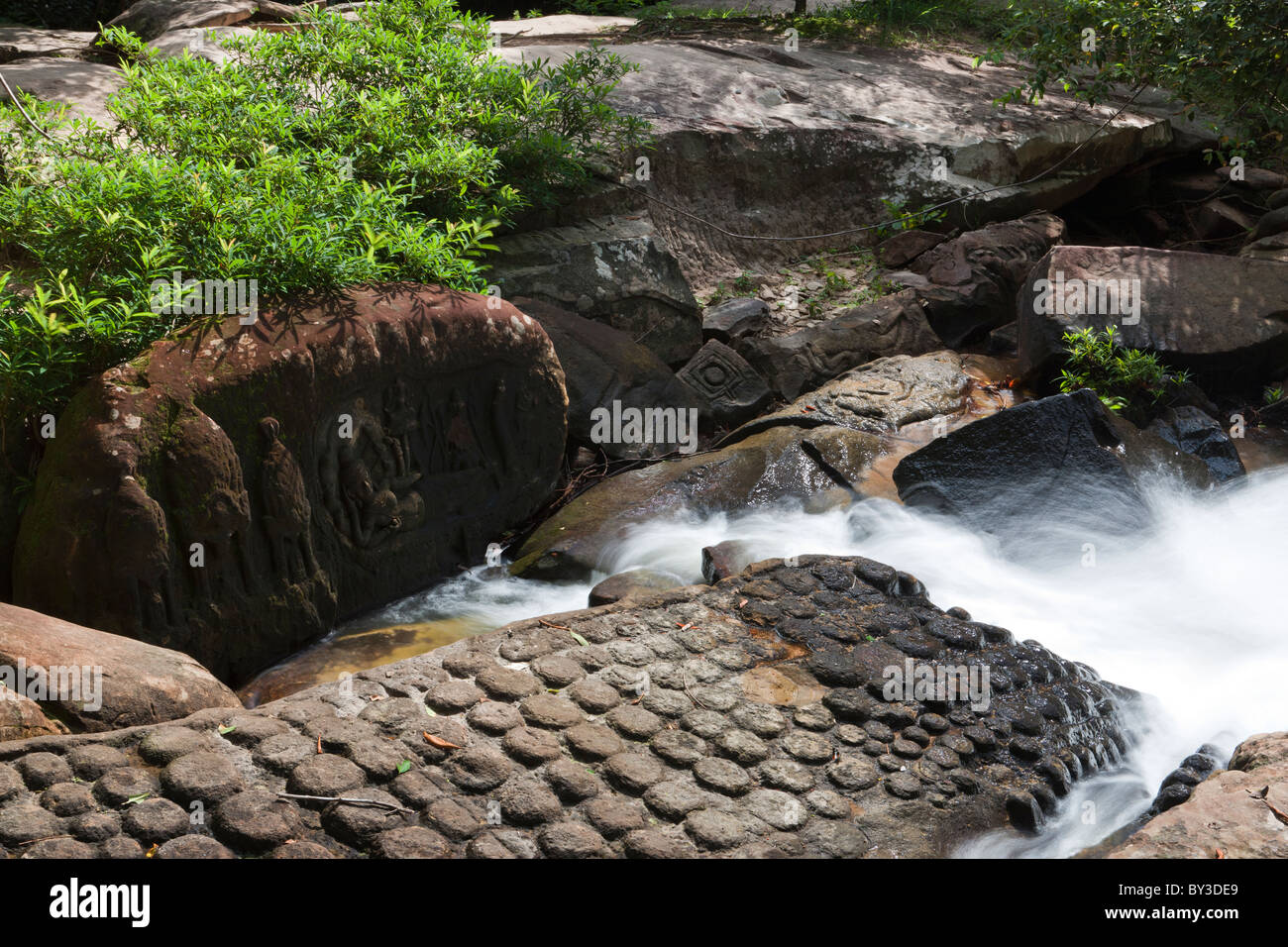 River of a thousand Lingas, Kbal Spean, near Angkor, National Park ...