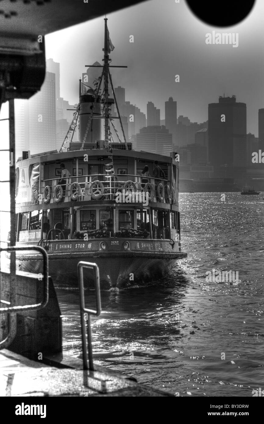 Boat hong kong star ferry ride sea central tour kowloon hi-res stock ...