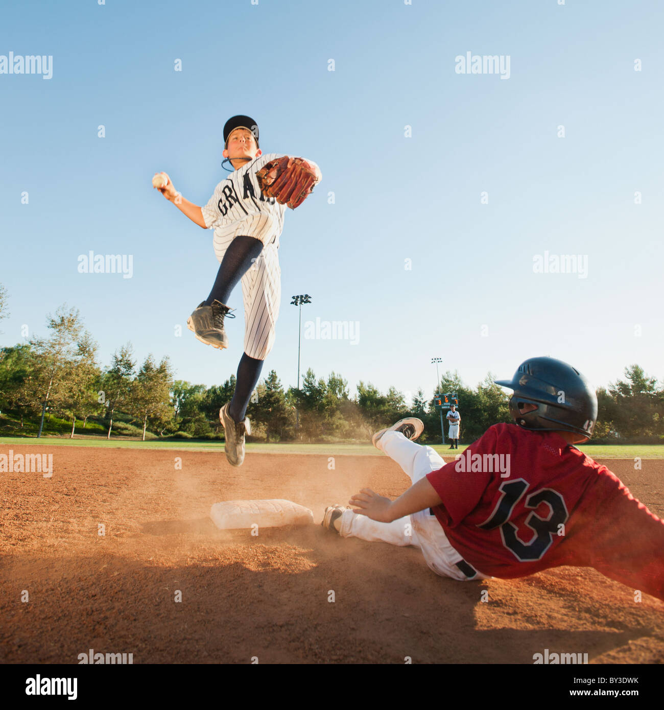 Two friends kids baseball hi-res stock photography and images - Alamy