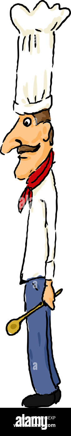 Cartoon illustration of professional chef cook with moustache Stock ...