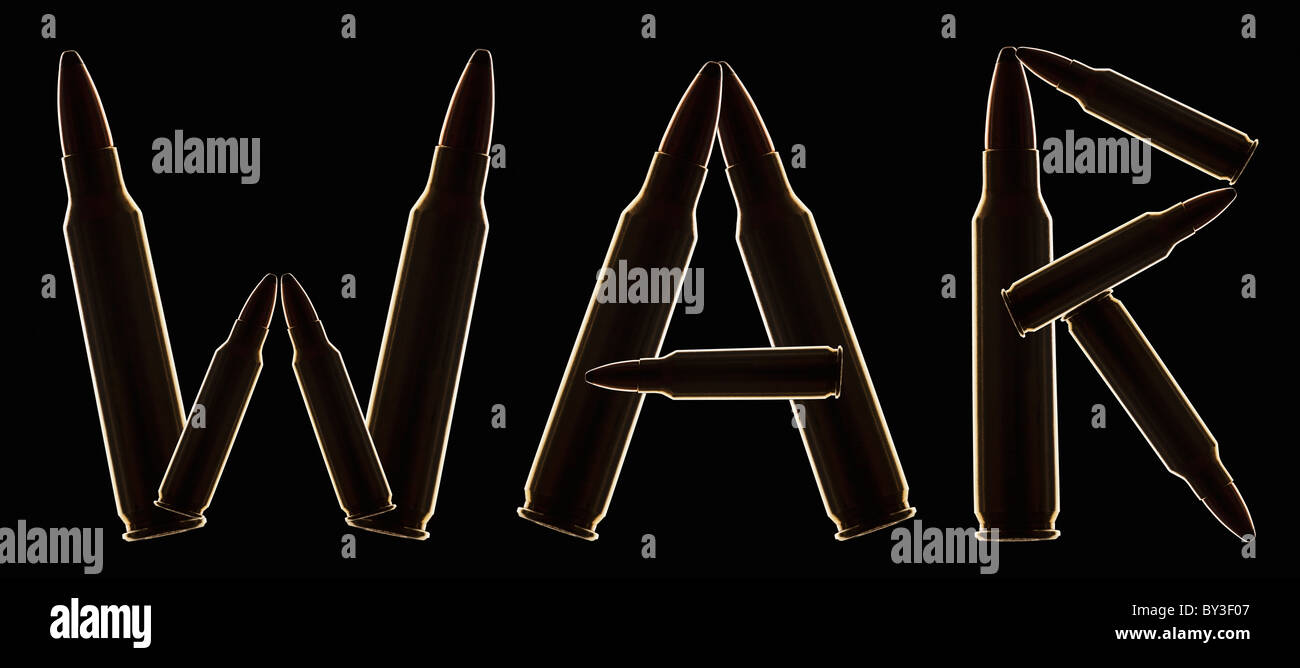 Word "war" written with bullets Stock Photo - Alamy