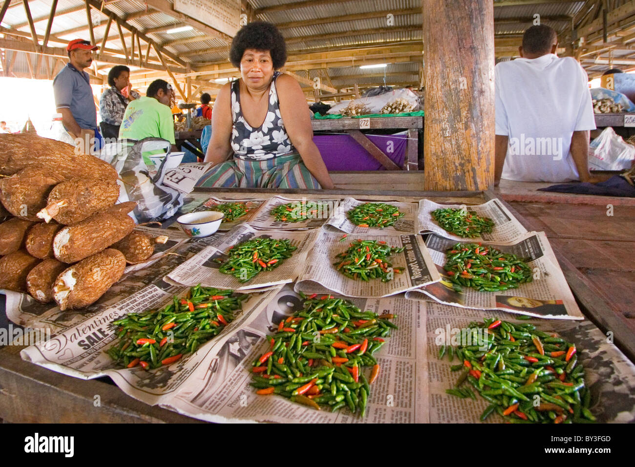 Fiji woman market hi-res stock photography and images - Alamy