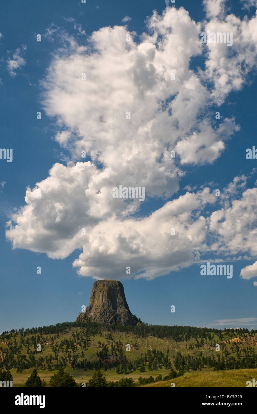 USA, Wyoming, Clouds over Devil's Tower Stock Photo - Alamy