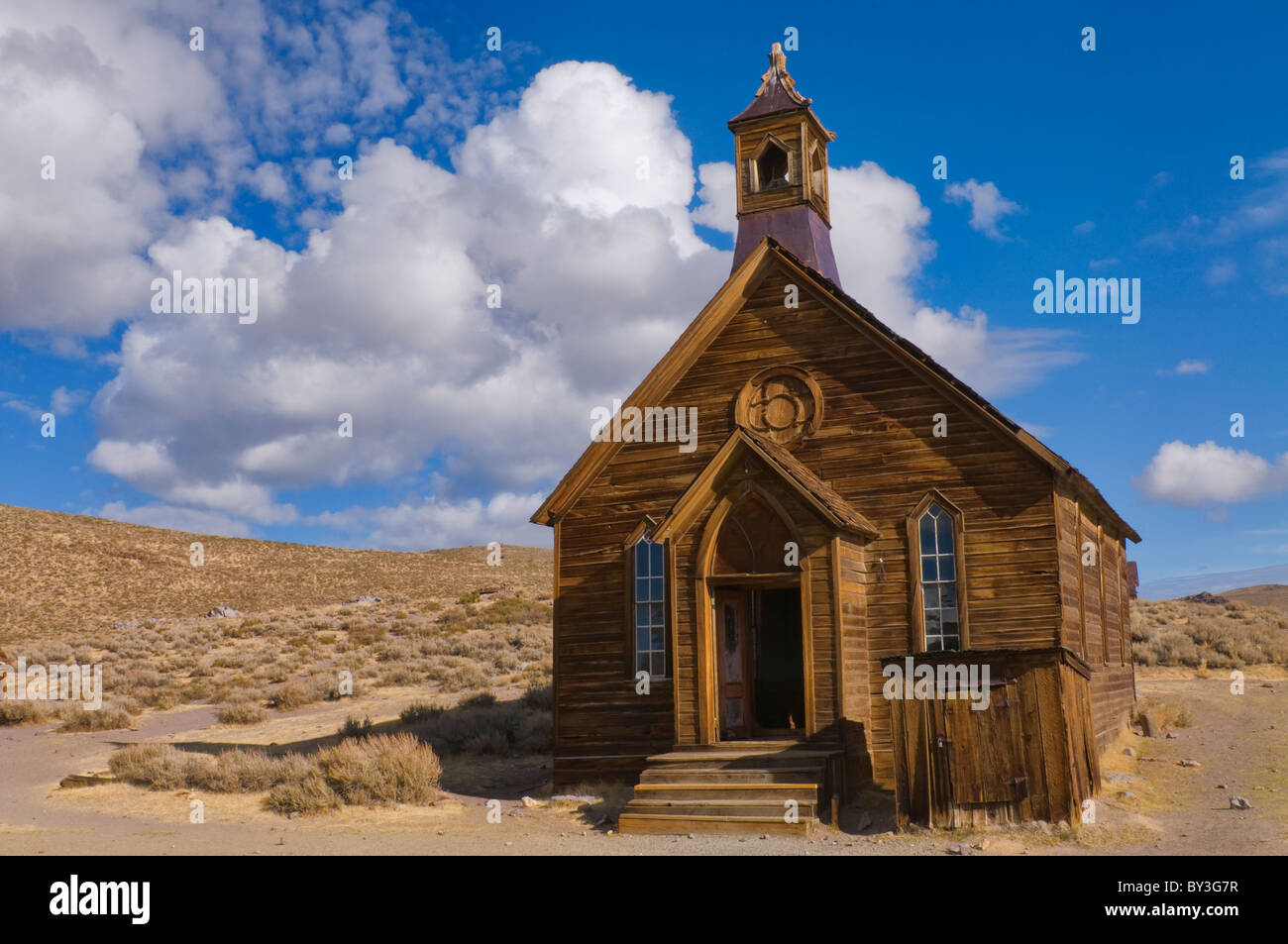USA, California, Bodie, Old church in desert Stock Photo - Alamy
