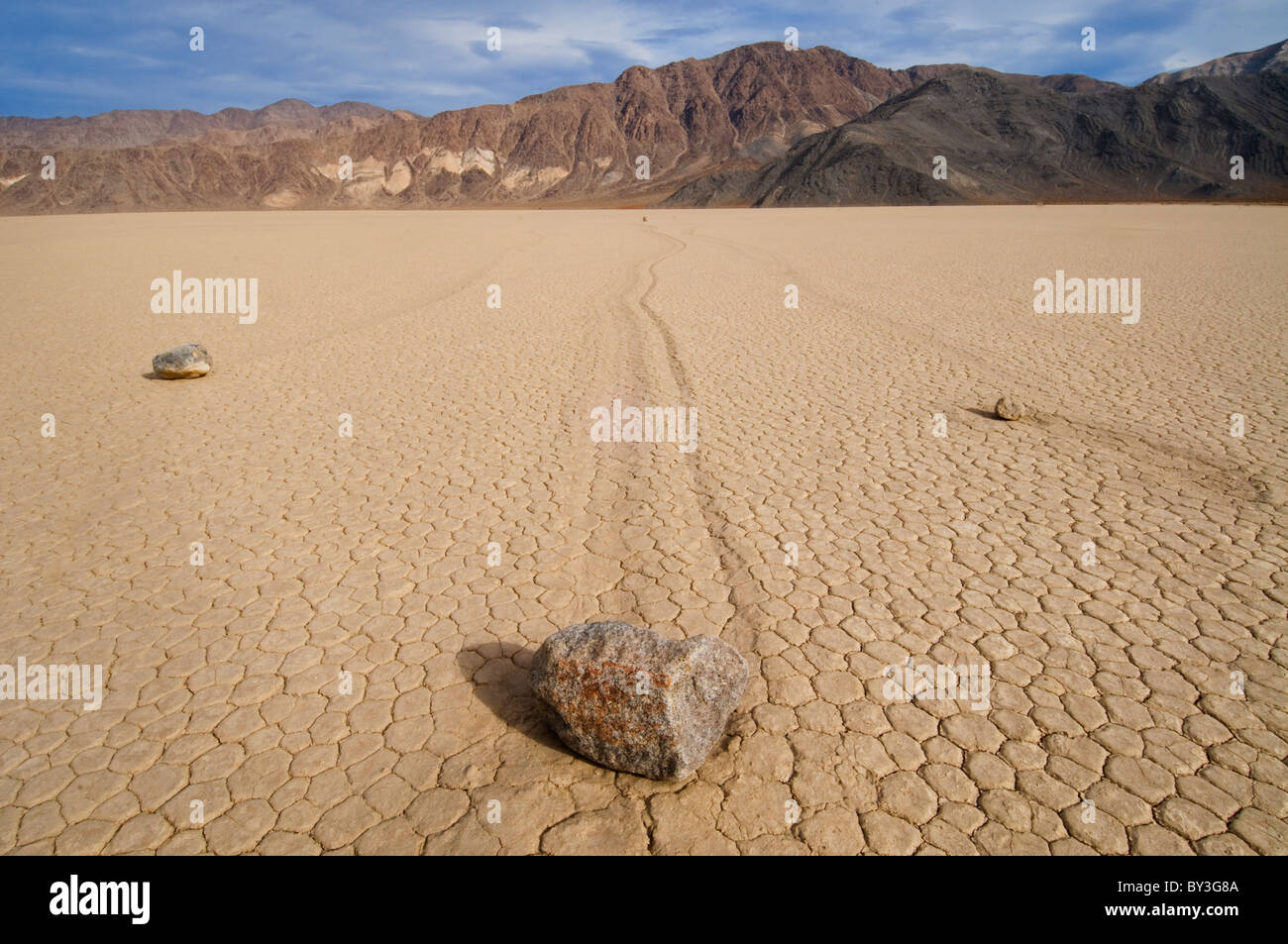 USA, California, Moving rocks in desert Stock Photo - Alamy