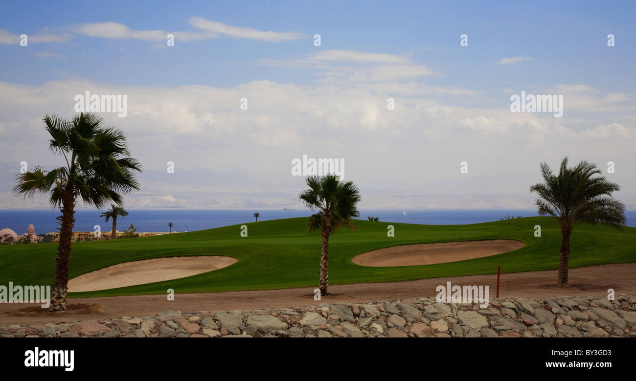 Golf player on golf course at sunrise Stock Photo - Alamy