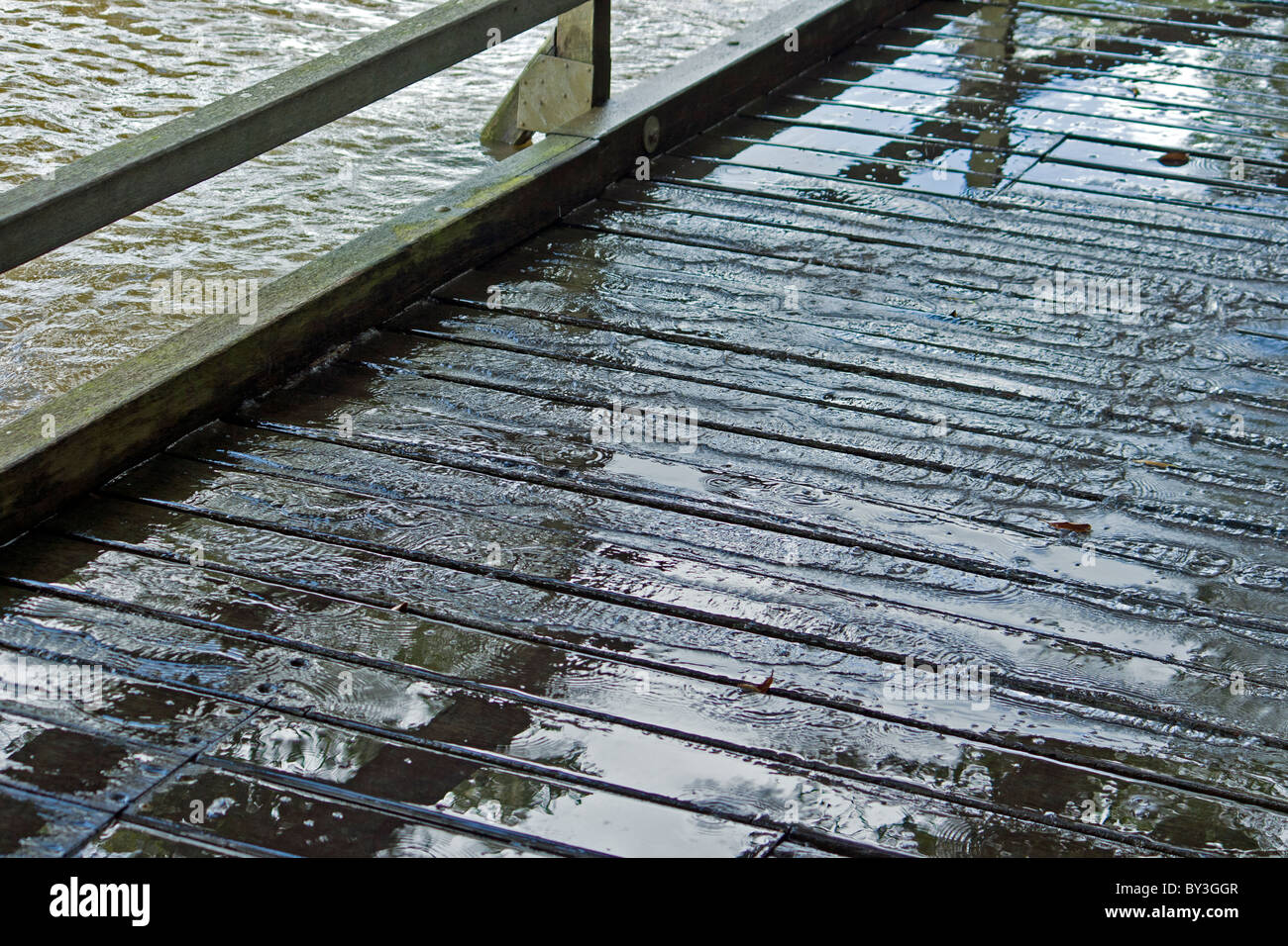A walkway on the Brisbane River about to flood Stock Photo - Alamy