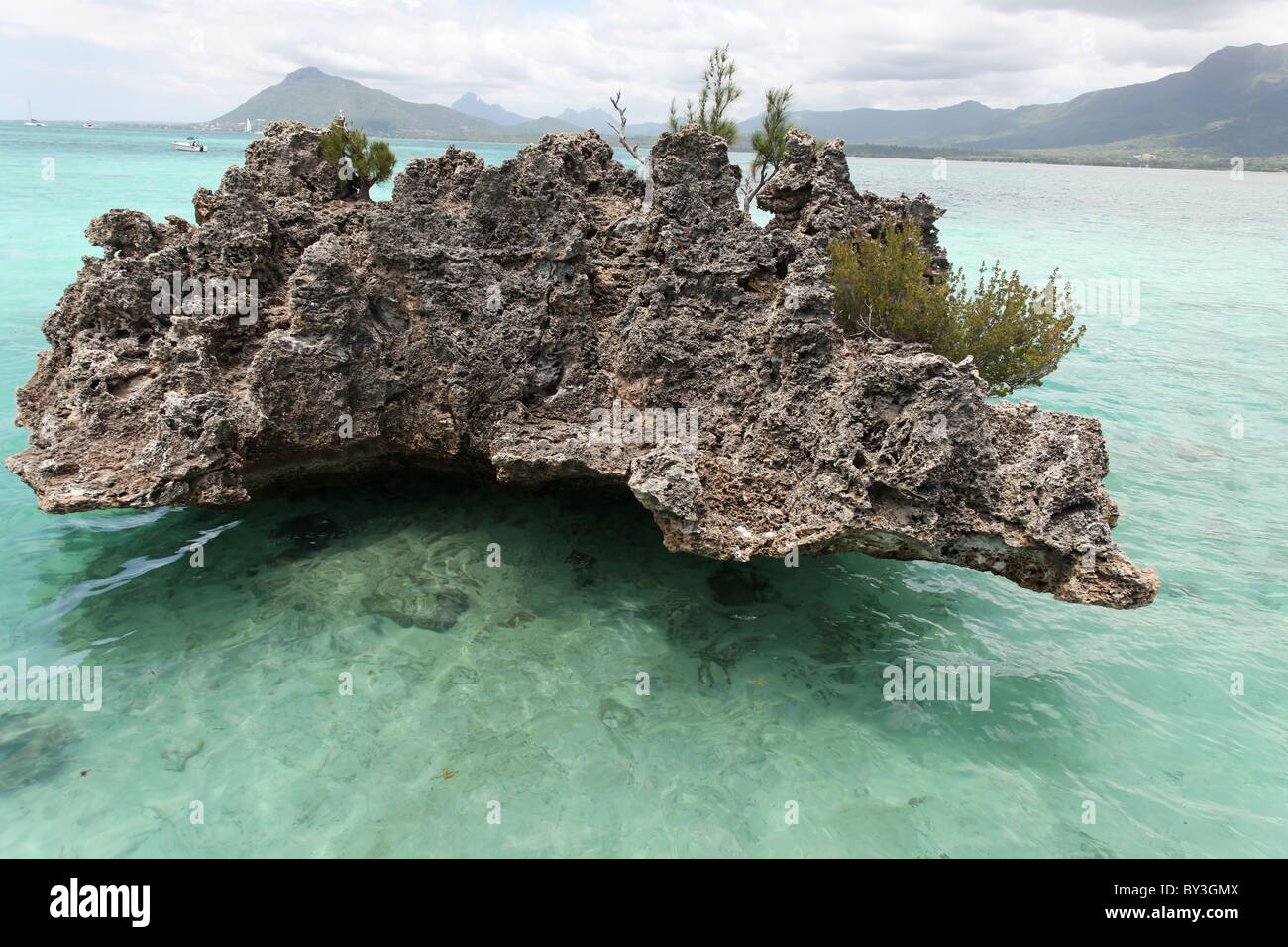 Ile aux Benitiers, Mauritius. A small coral island located off the ...