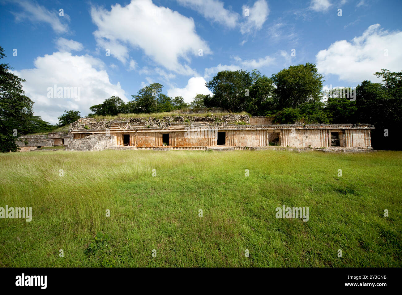 PANORAMIC VIEW OF THE PALACE, PUCC MAYAN RUINS OF LABNA, YUCATAN ...