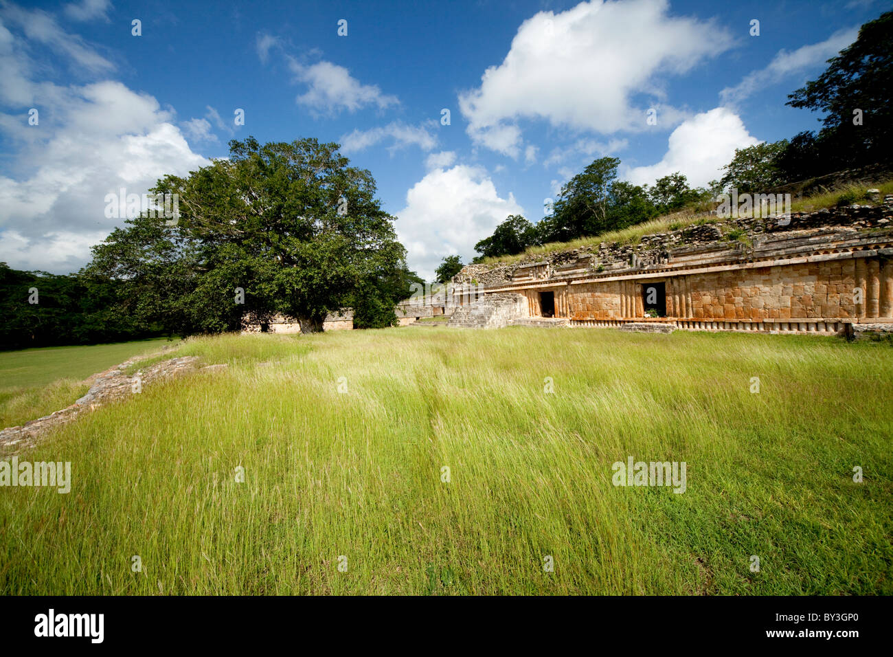 PANORAMIC VIEW OF THE PALACE, PUCC MAYAN RUINS OF LABNA, YUCATAN ...