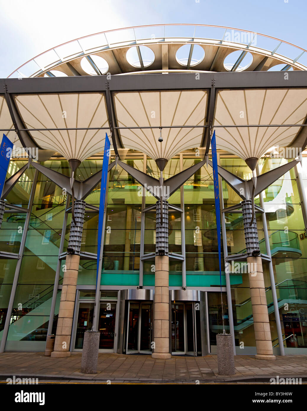 Main entrance to Edinburgh International Conference Centre, designed by ...